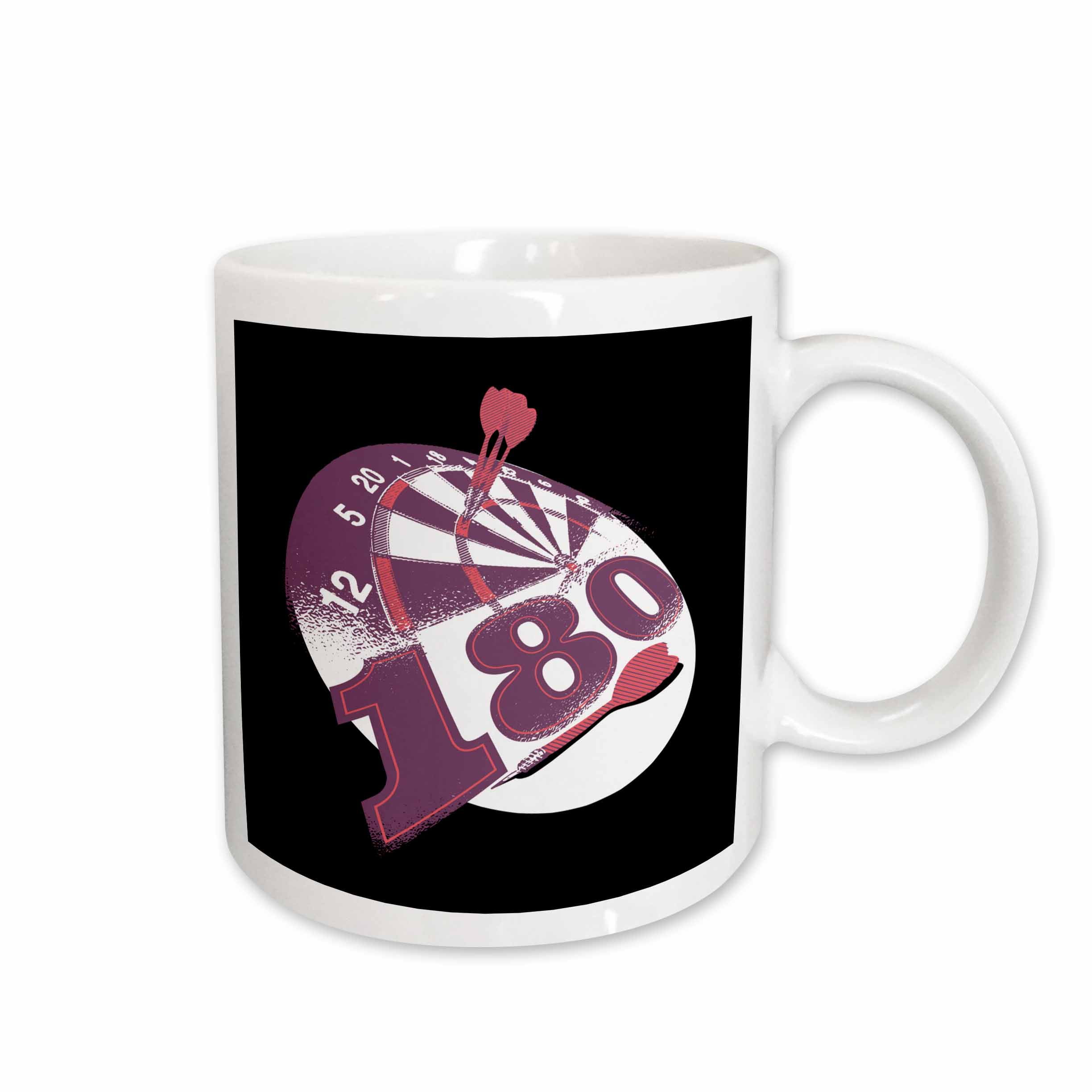 3drose, Illustration Design with Dart Board with 180, 15oz Mug ...