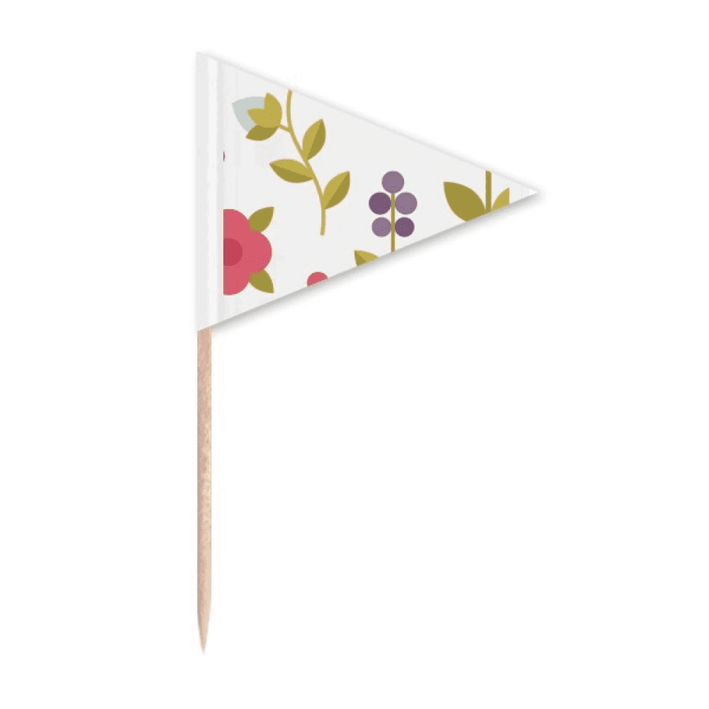 Illustration Flower Paint Toothpick Triangle Cupcake Toppers Flag ...