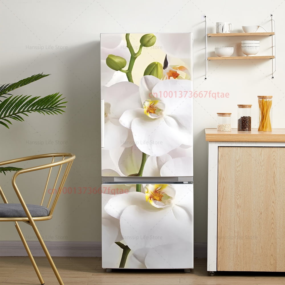 Illustration Flower Printed Fridge Door Sticker Waterproof PVC ...