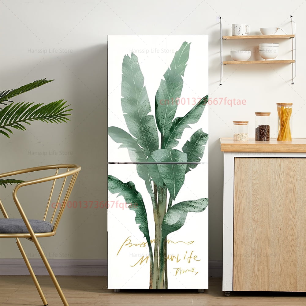 Illustration Flower Printed Fridge Door Sticker Waterproof PVC ...