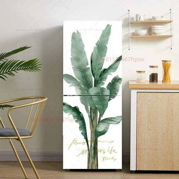 Illustration Flower Printed Fridge Door Sticker Waterproof PVC ...