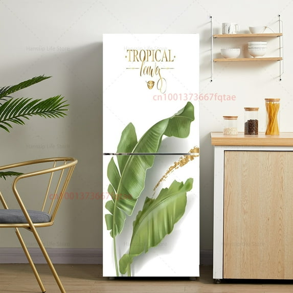 Illustration Flower Printed Fridge Door Sticker Waterproof PVC ...