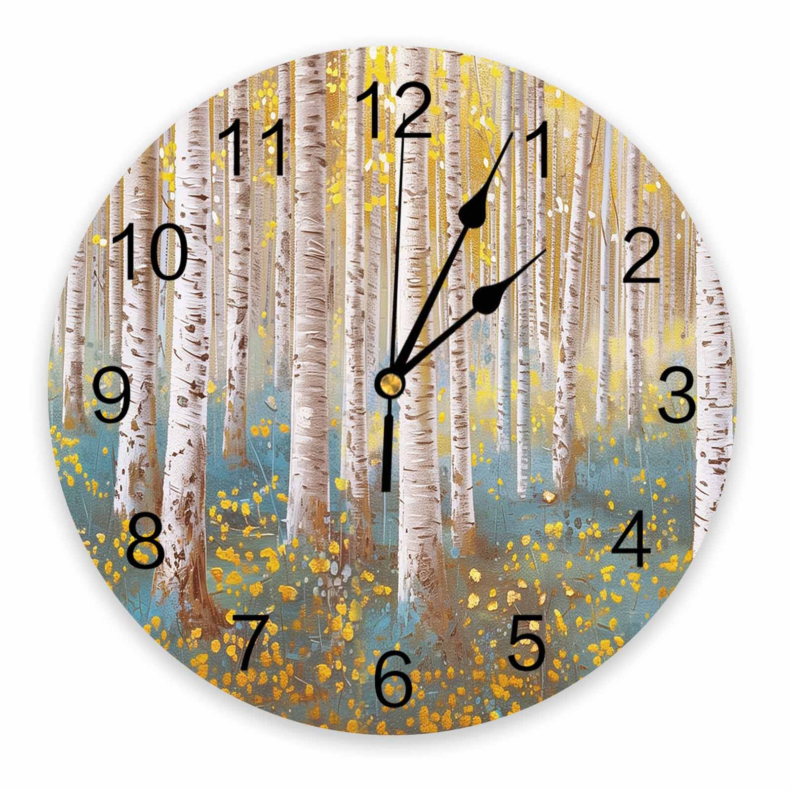 Illustration Forest Plants PVC Wall Clock Bedroom ration Wall Clock ...