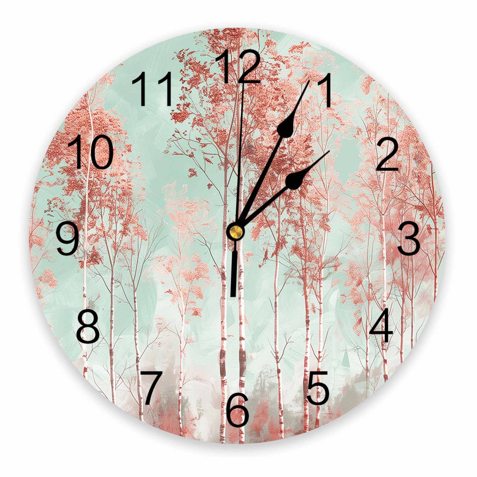 Illustration Forest Plants PVC Wall Clock Bedroom ration Wall Clock ...