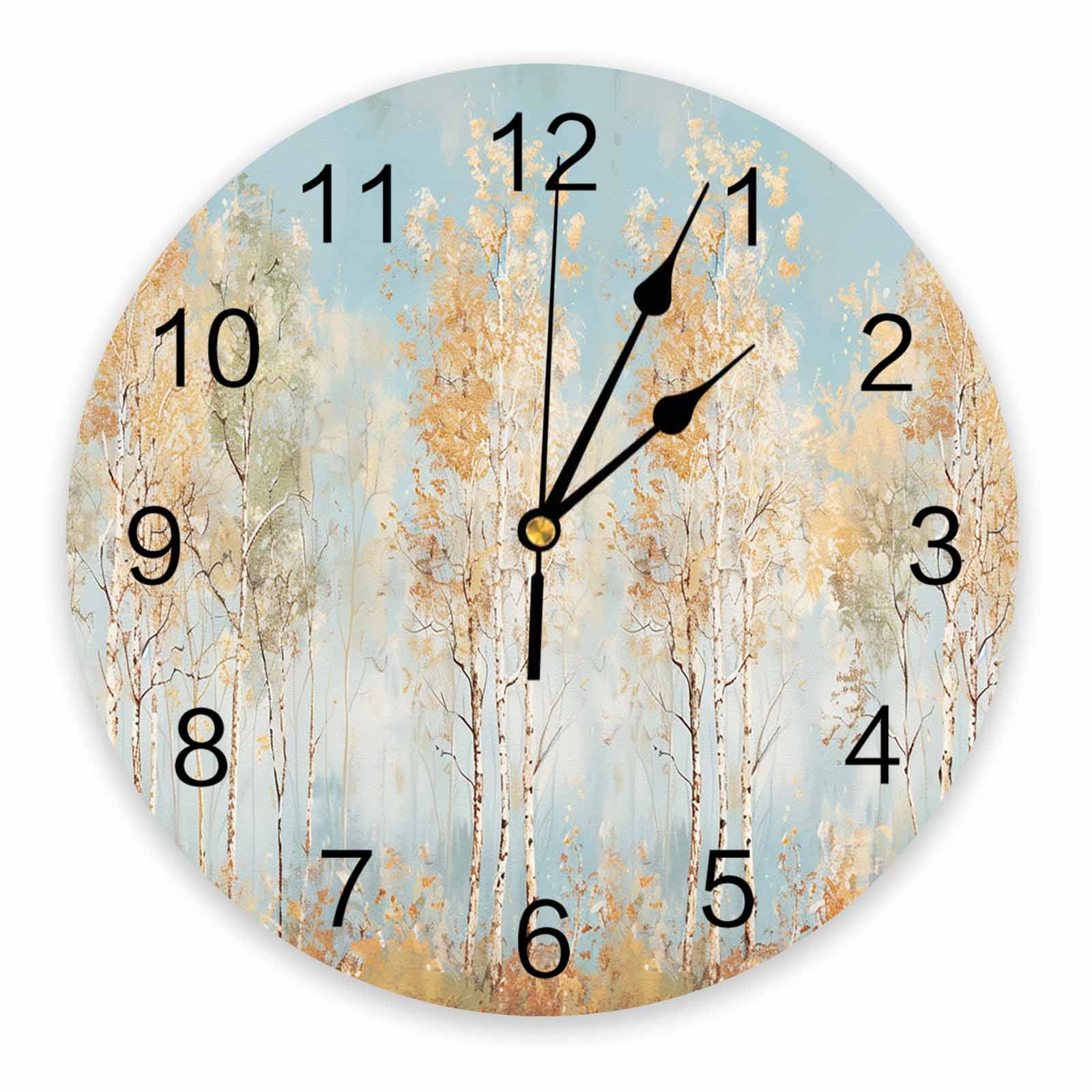 Illustration Forest Plants PVC Wall Clock Bedroom ration Wall Clock ...