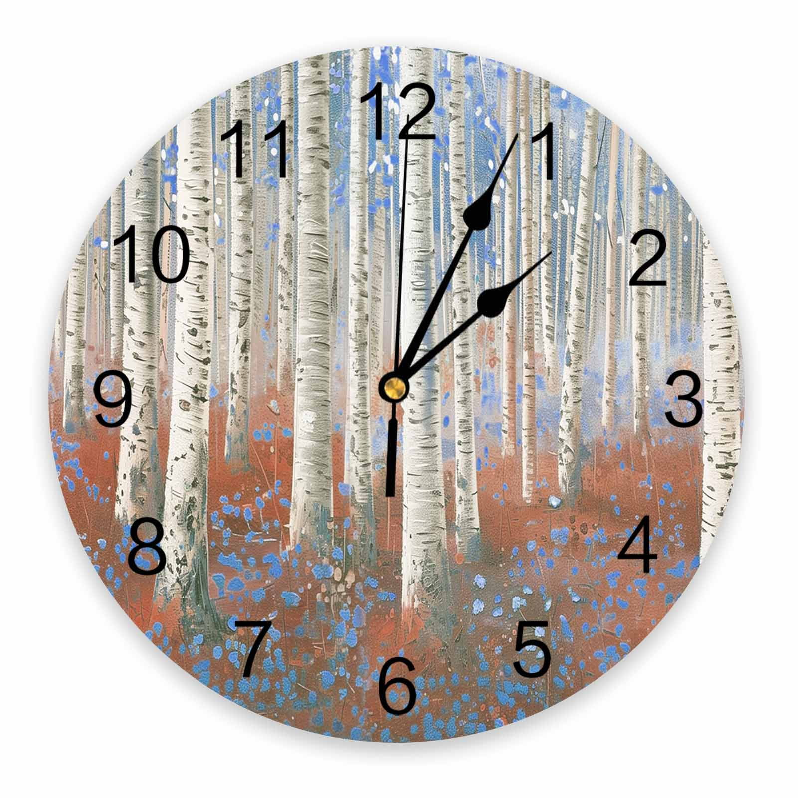 Illustration Forest Plants PVC Wall Clock Bedroom ration Wall Clock ...