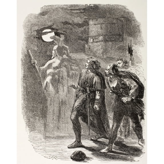 Illustration From Hamlet By William Shakespeare. Hamlet Horatio And ...