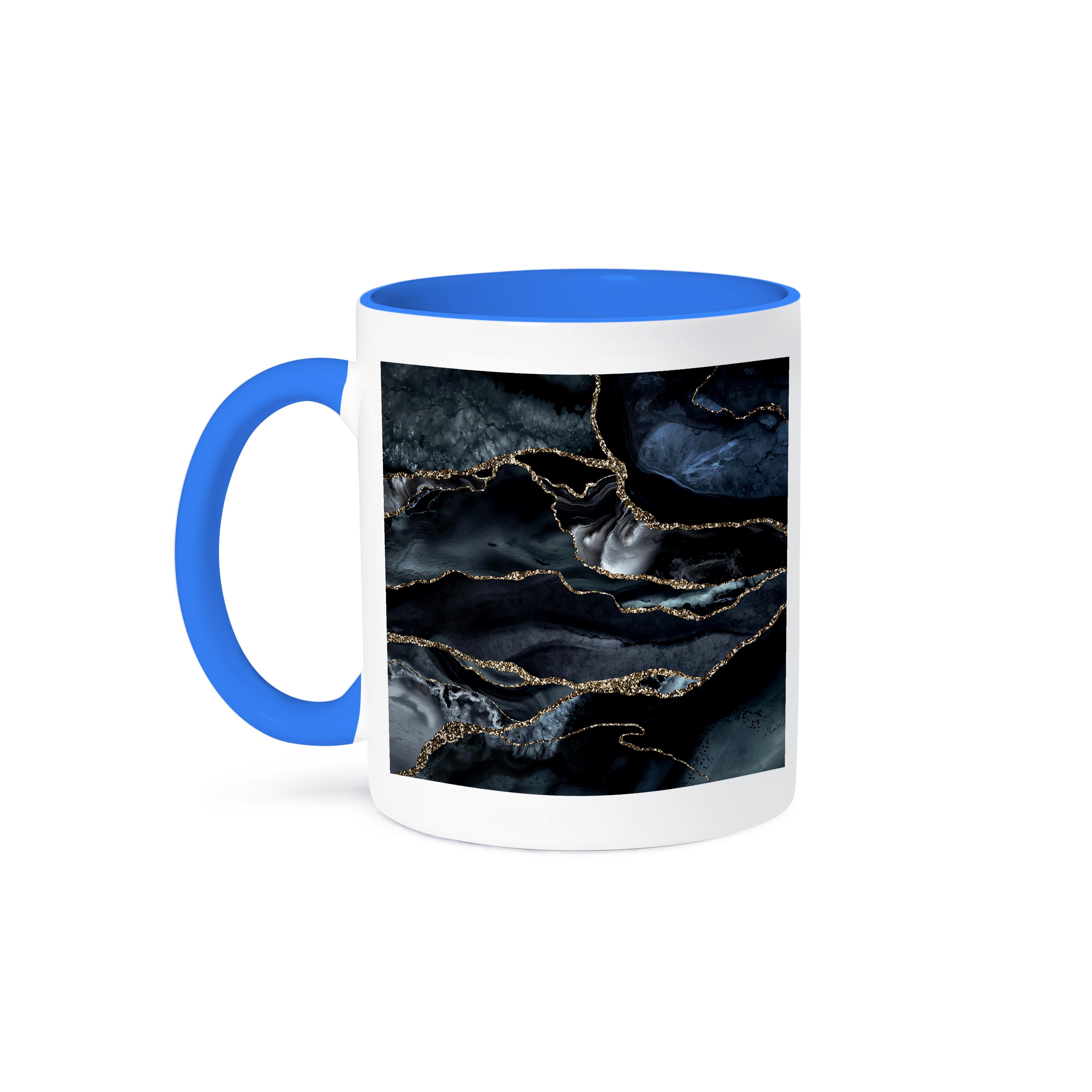 Illustration From Night Blue Marble Agate Texture With Gold Veins, 11oz ...