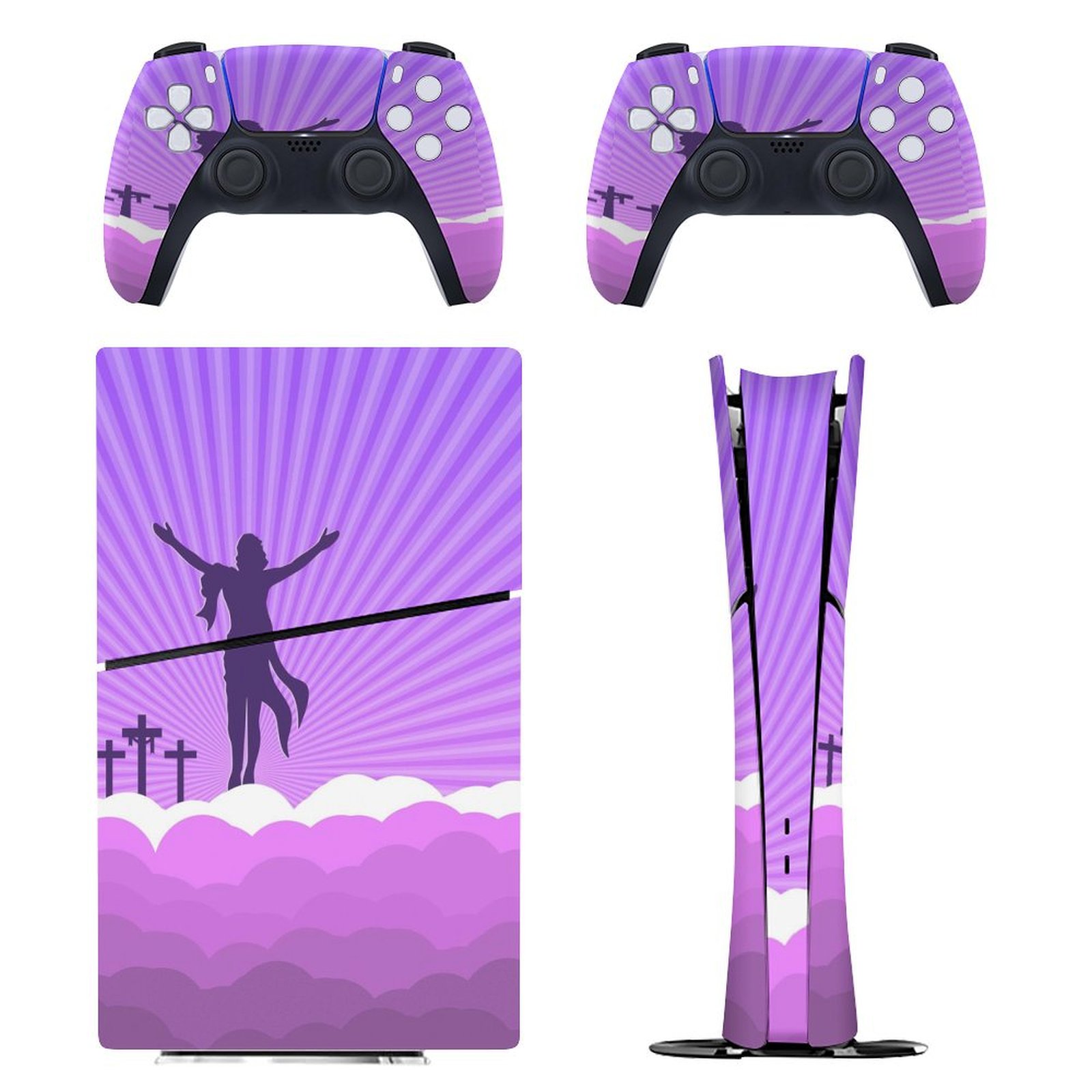 Illustration，Holy, Faith, Purple PS5/PS5 Slim Digital Disc Skin Sticker ...