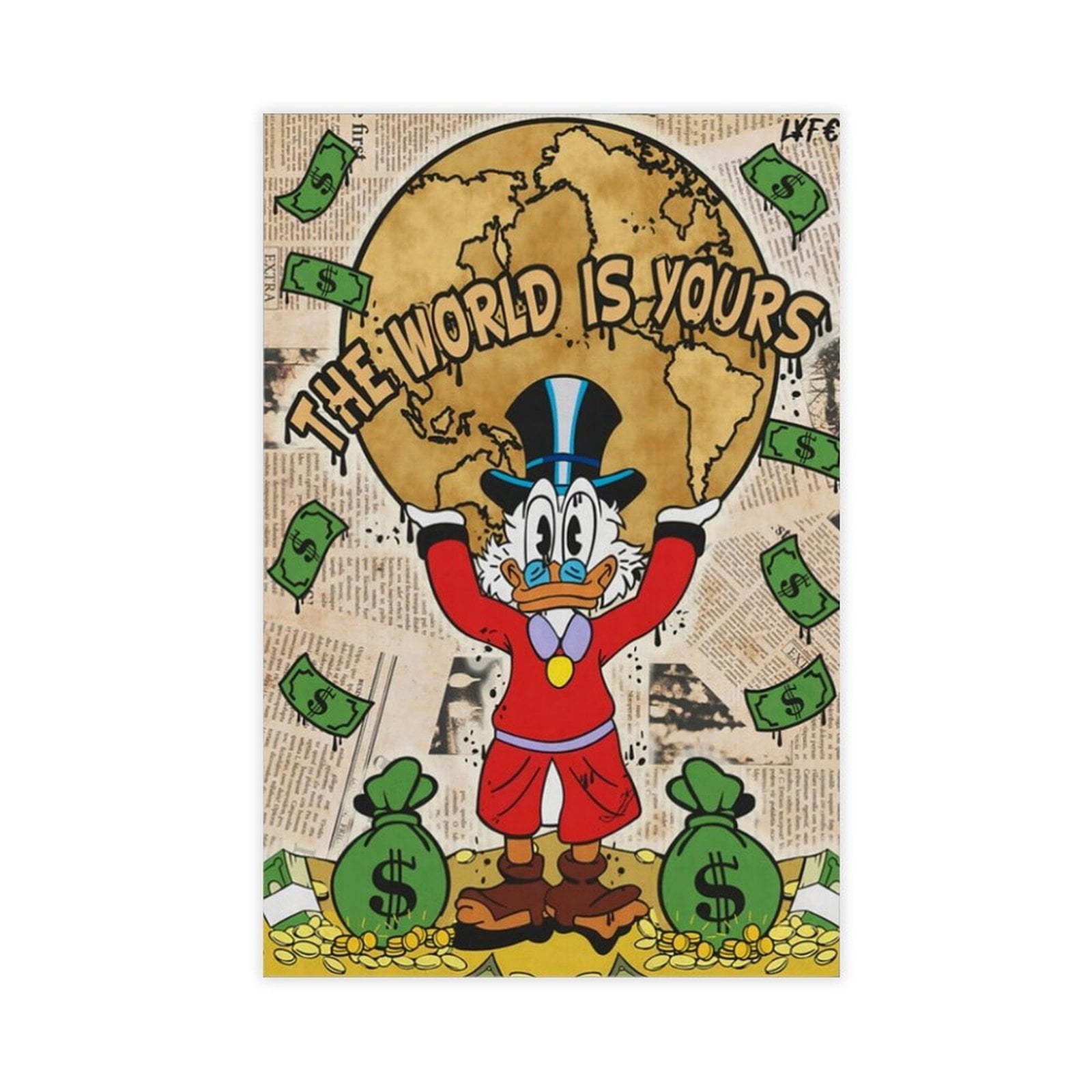 Illustration Living Room Decor. Painting Dollar Poster. Famous ...