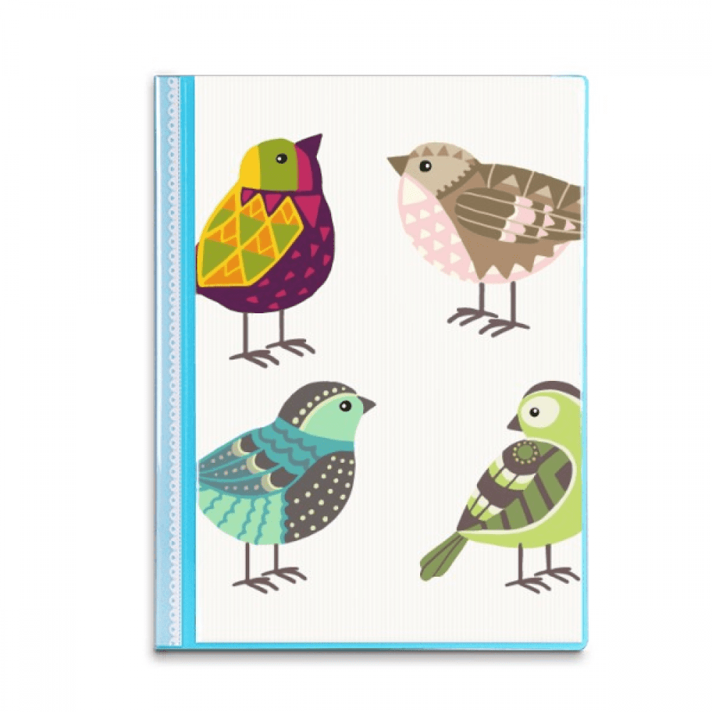 Illustration Lovely Birds Color Pattern Book Sheet Protectors Portfolio ...