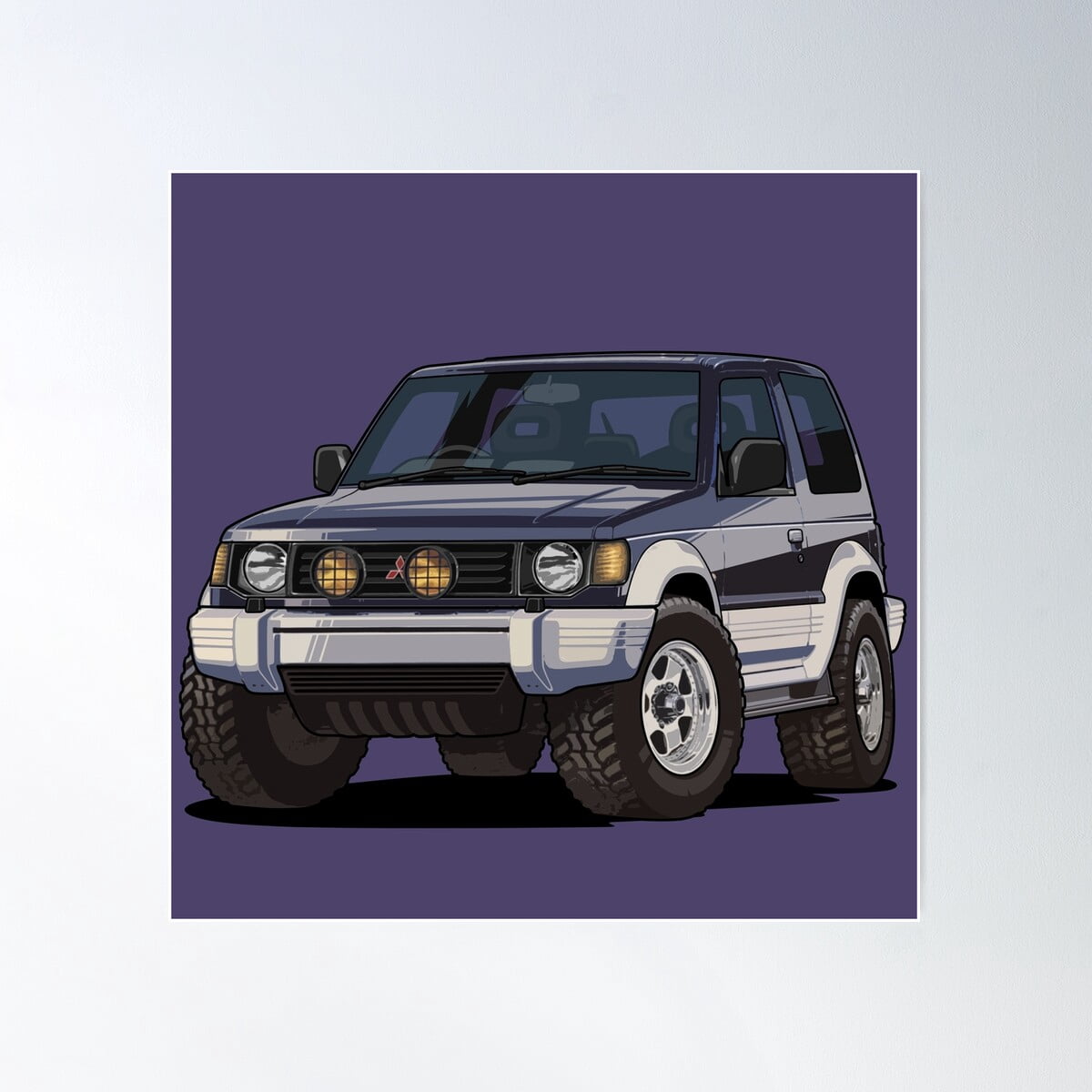 Illustration Mitsubishi Pajero 4X4 Suv Offroad - Artwork - Icon 90S ...