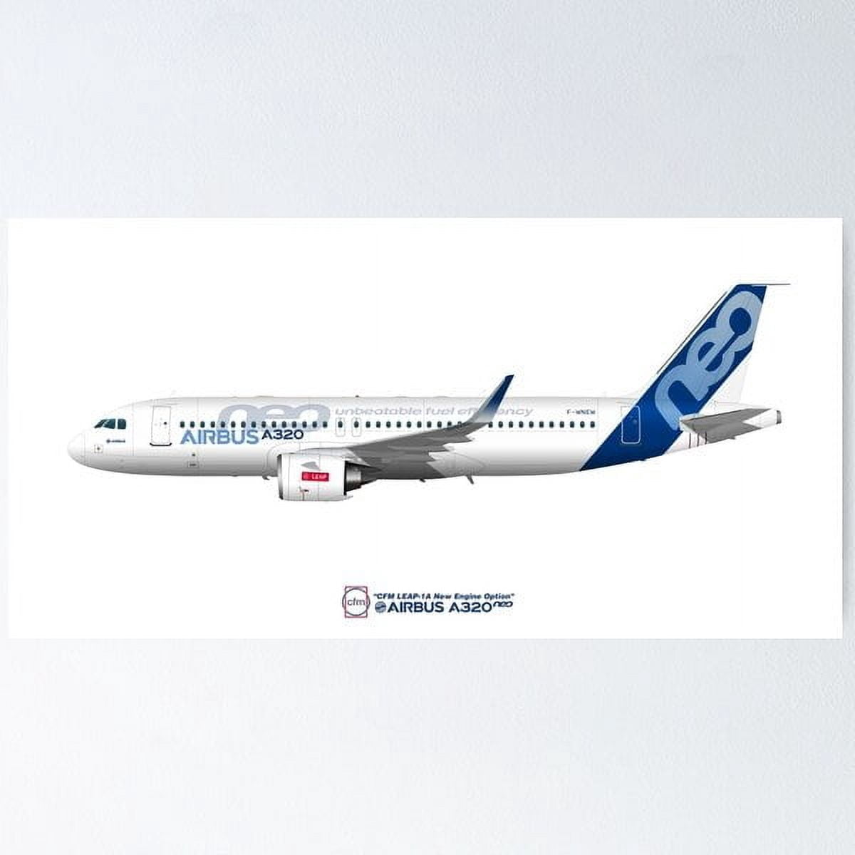 Illustration Of Airbus A320 Neo F-Wnew Poster Wall Art, Modern Wall ...
