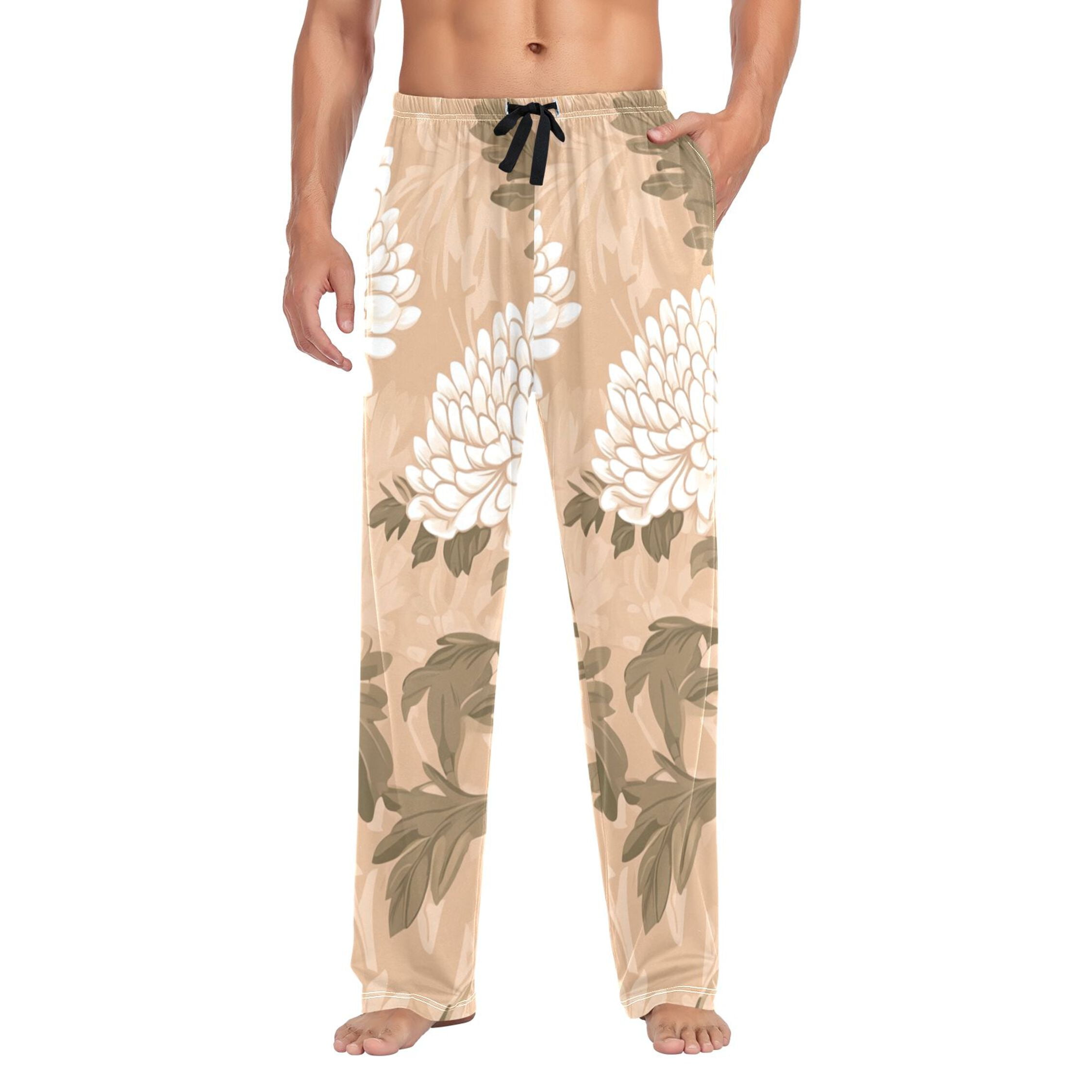 Illustration Of Chrysanthemums in Beige and Brown Colors Mens Cotton ...