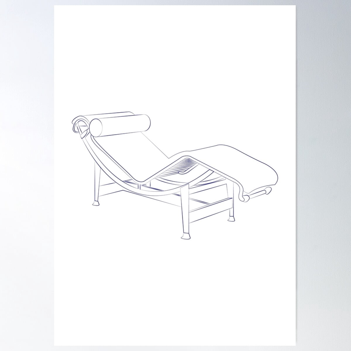 Illustration Of Lc4 Chaise Poster Wall Art, Modern Wall Decor For ...