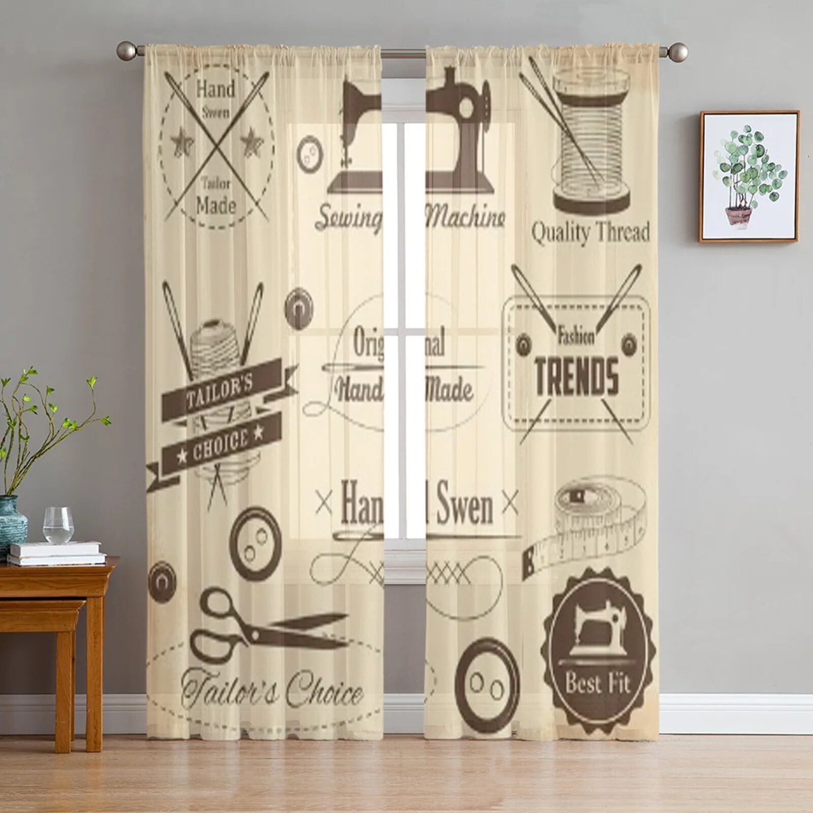 Illustration Of Vintage Style Sewing And Tailor Label Window Screening ...