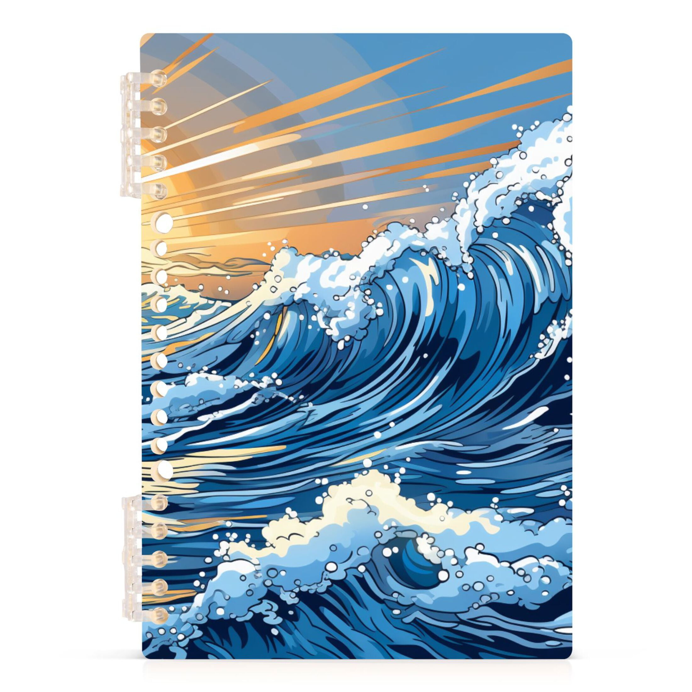 Illustration Of Waves with The Sun in The Background Lined Spiral ...