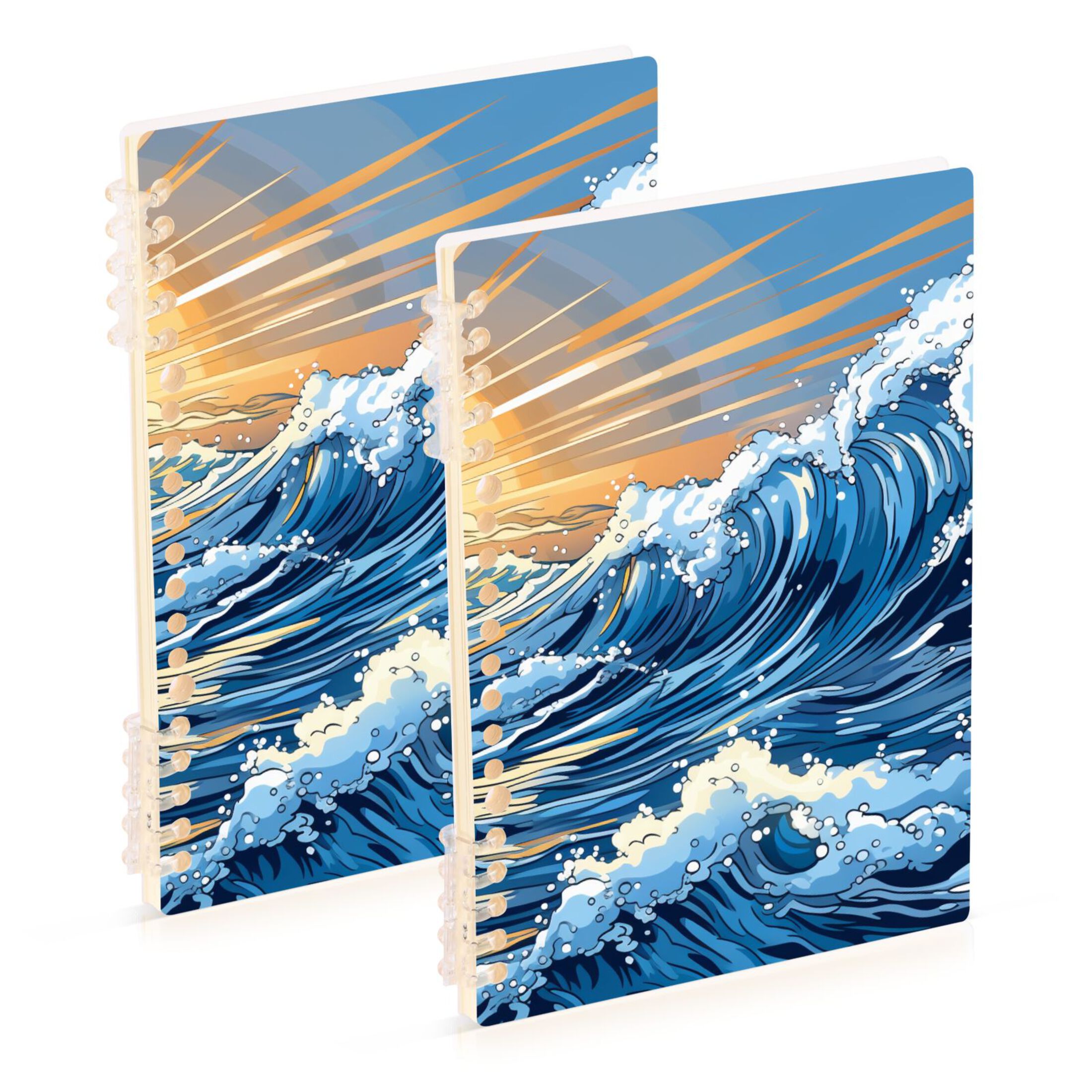 Illustration Of Waves with The Sun in The Background Lined Spiral ...