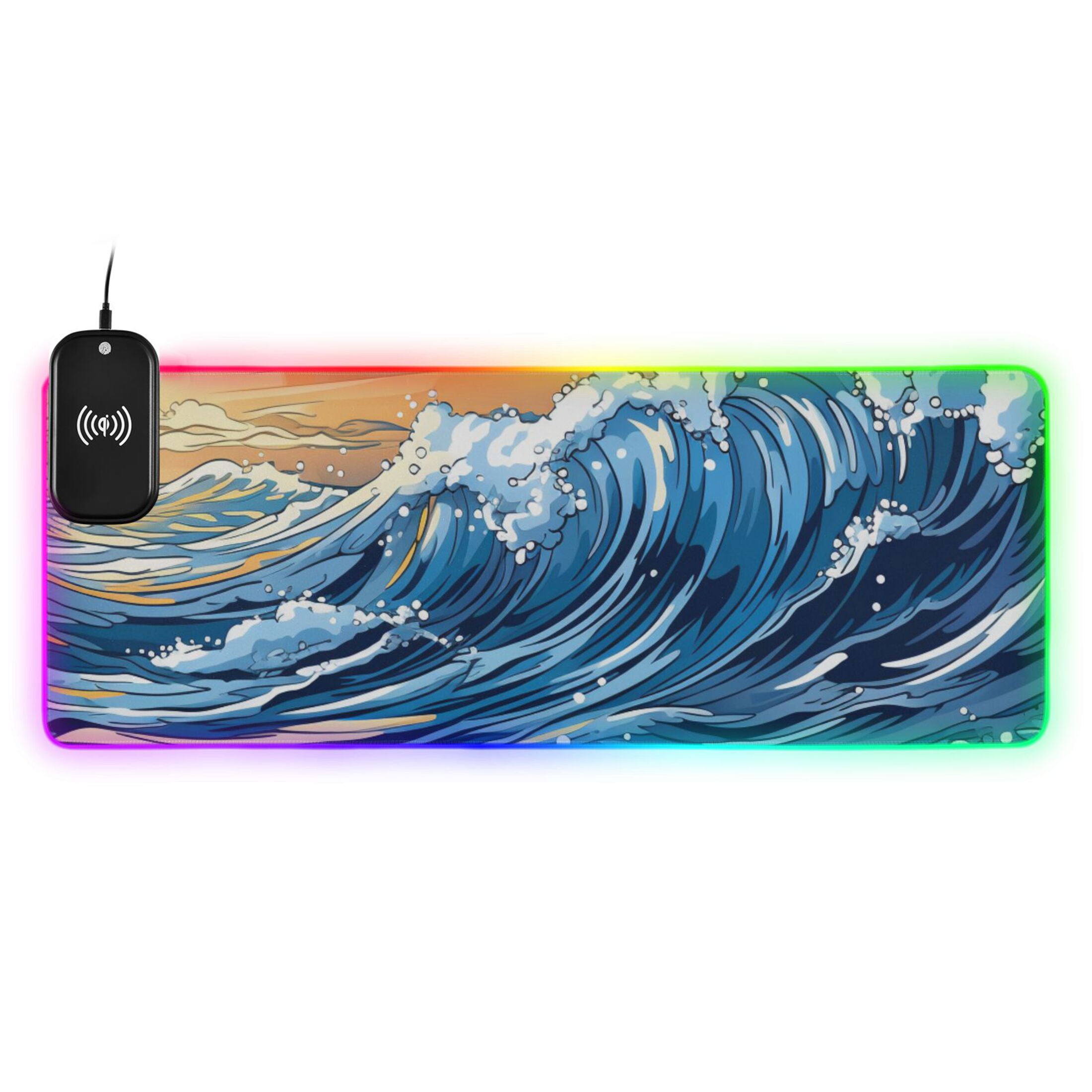 Illustration Of Waves with The Sun in The Background Wireless Charging ...