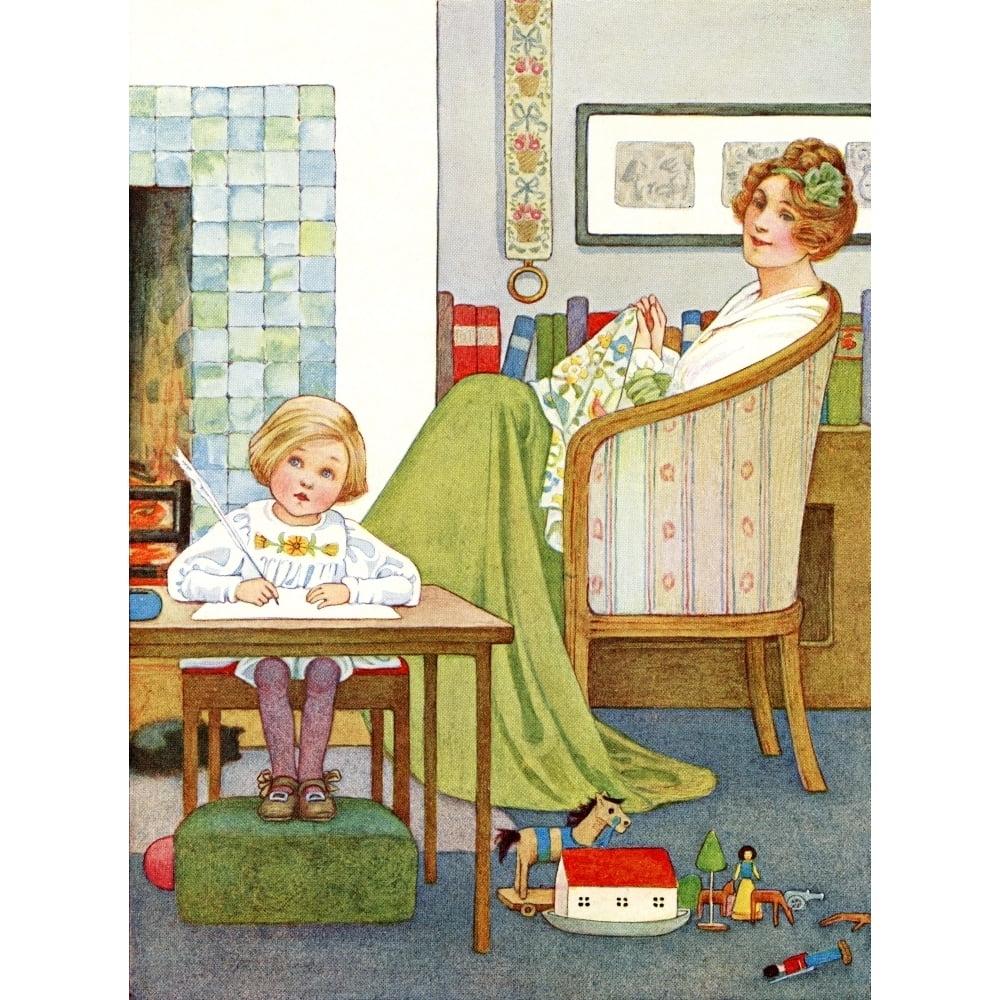 Illustration To The Poem His Book From The Book Childhood By Millicent ...