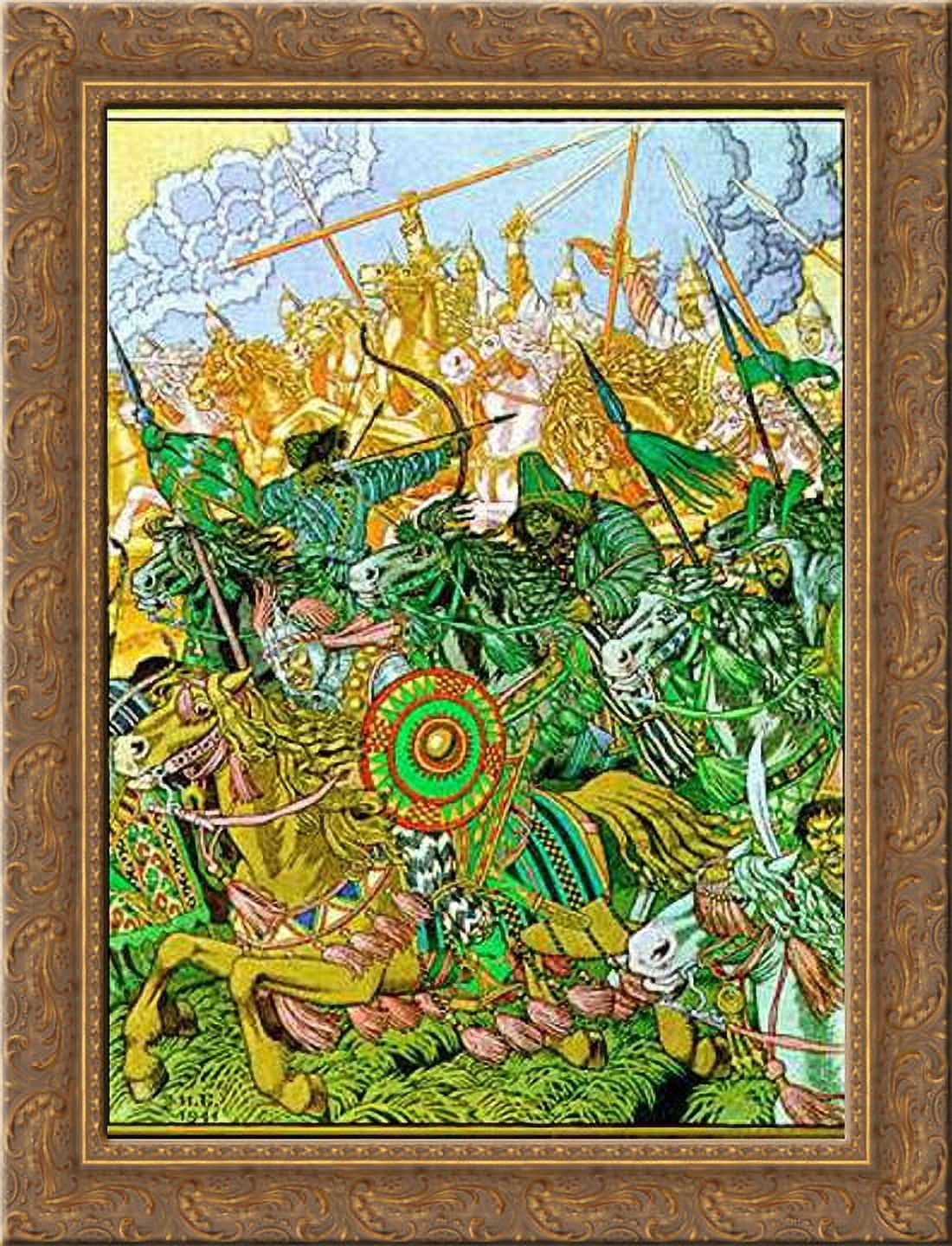Illustration for The Tale of Igor's Campaign 24x18 Gold Ornate Wood ...