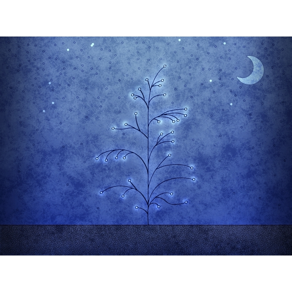 Illustration of a first snowfall Poster Print (32 x 24) - Walmart.com