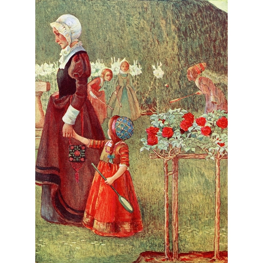 Illustration to the poem Home from the book Childhood by Millicent and ...