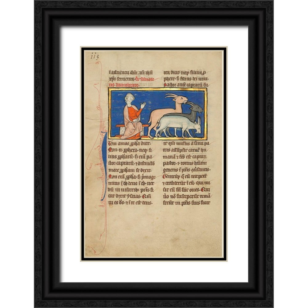 Illustrator, Unknown 13th Century 11x14 Black Ornate Wood Framed with ...