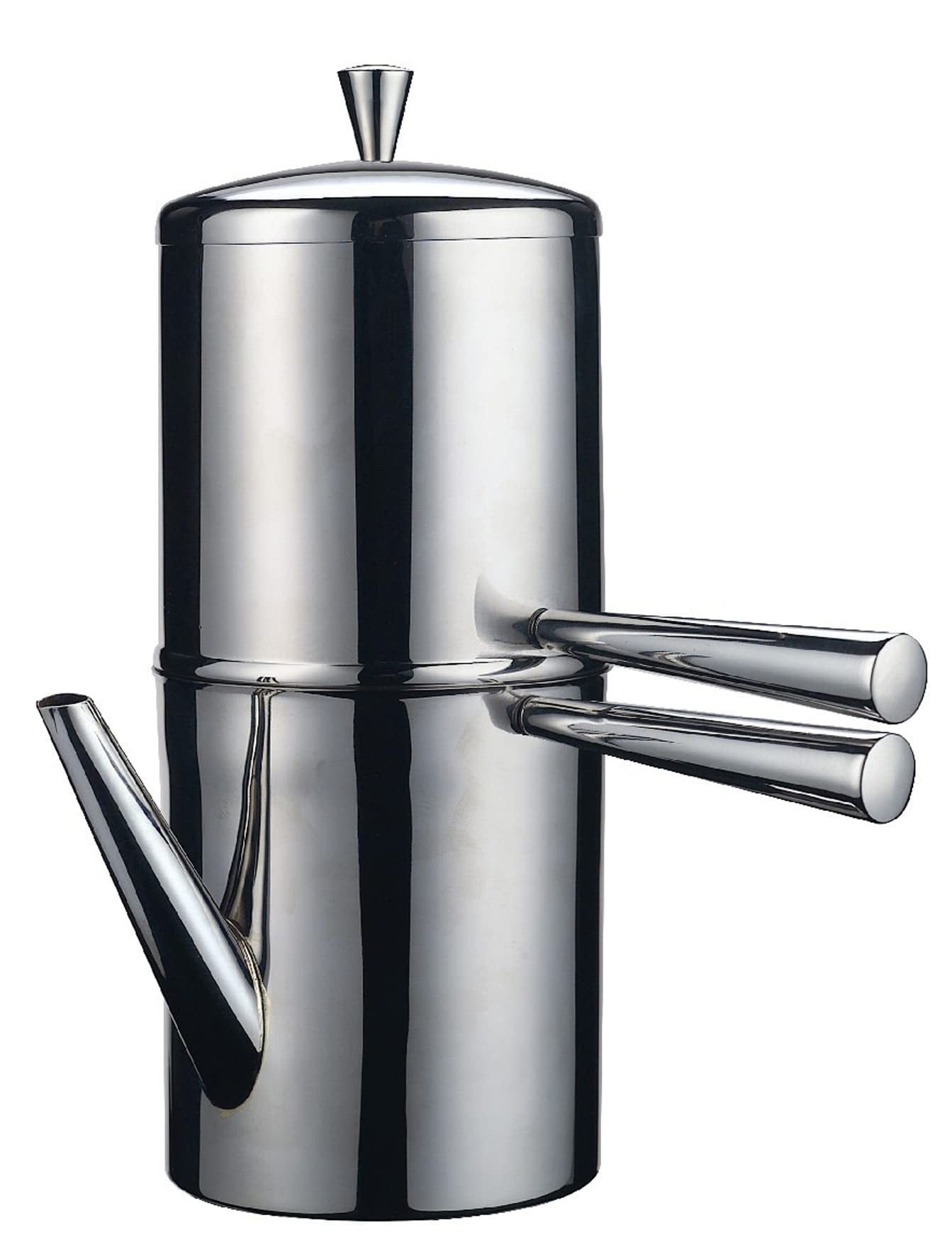 Ilsa Stainless Steel Neapolitan Drip Coffee Maker with Spout, 3 Cup ...