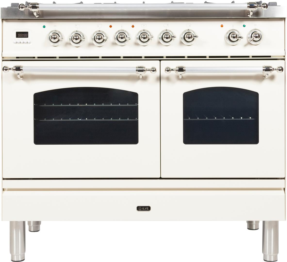 Ilve UPDN100FDMPBX Nostalgie 40 Inch Dual Fuel Kitchen Stove, 5 Burners ...