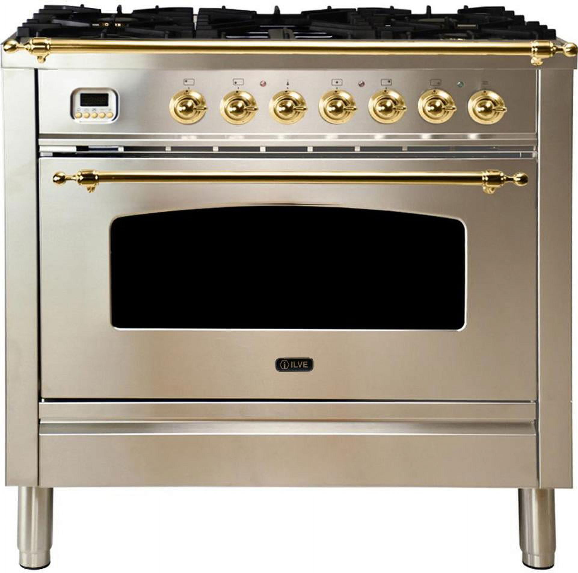 Ilve UPN90FDMPI Nostalgie Series 36 Inch Dual Fuel Convection ...