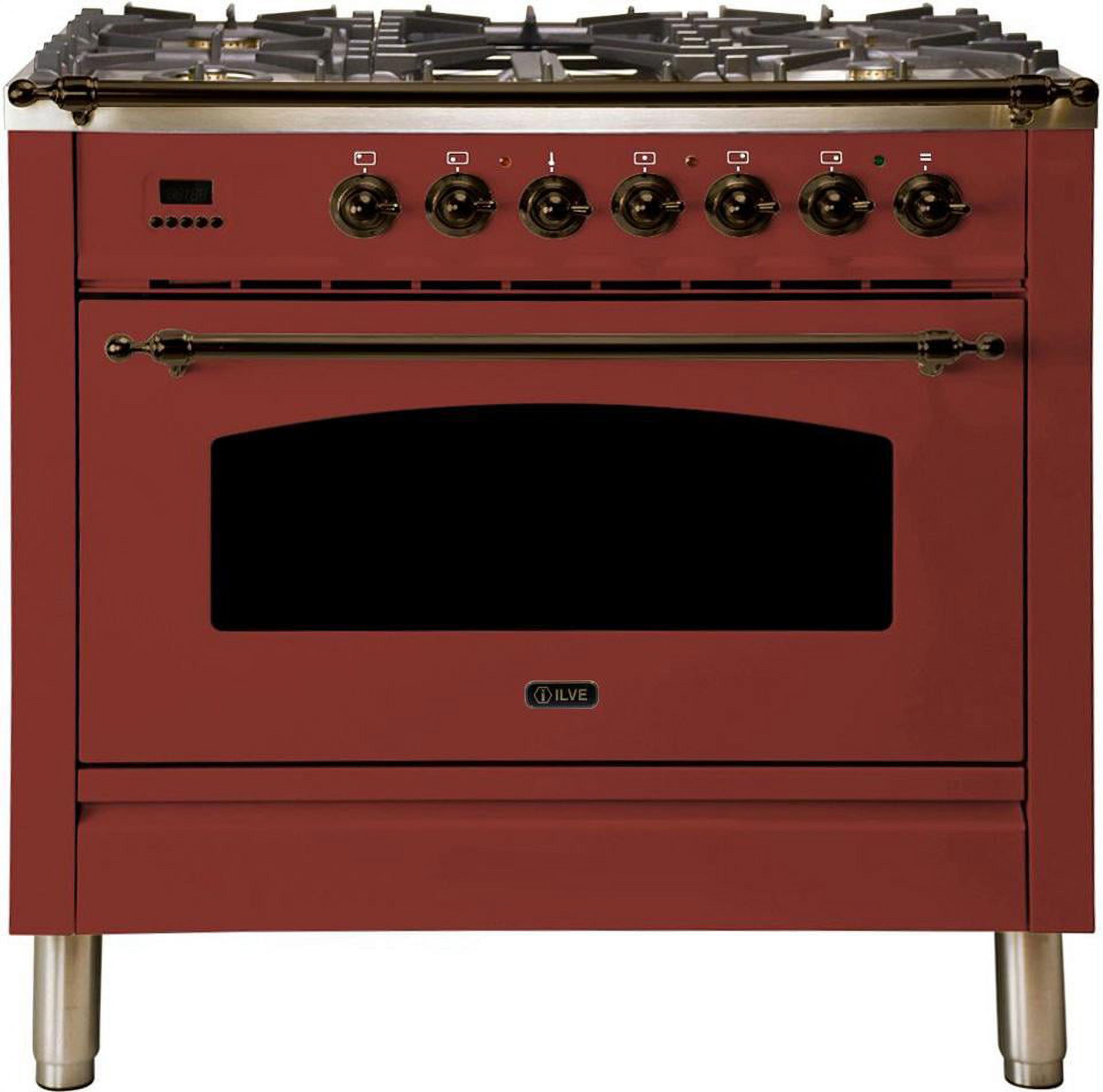 Ilve UPN90FDMPRBYLP Nostalgie Series 36 Inch Dual Fuel Convection ...