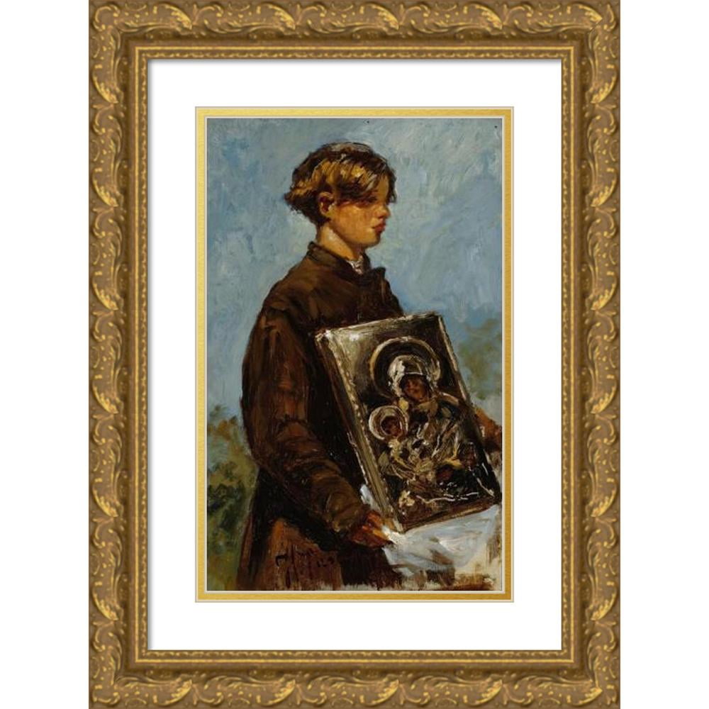 Ilya Efimovich Repin 13x18 Gold Ornate Wood Frame and Double Matted ...