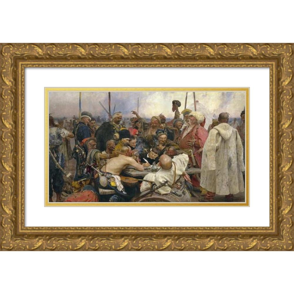 Ilya Efimovich Repin 14x10 Gold Ornate Wood Frame and Double Matted ...