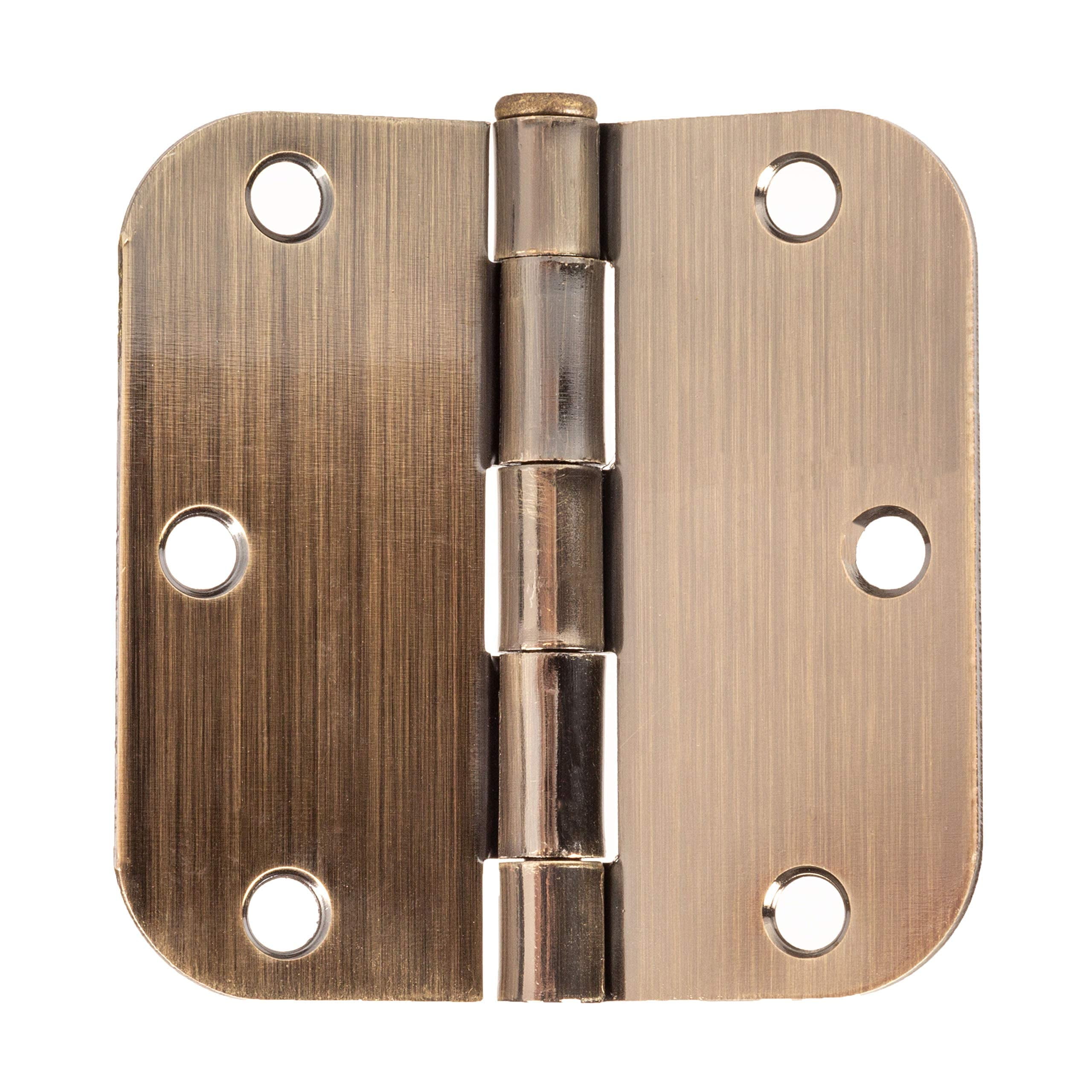 Ilyapa 18 Pack Antique Brass Door Hinges, 3.5 x 3.5 Inch Interior Door ...