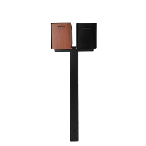 Ilyapa Double Mailbox Post for Outside - 43x4x4 inch Black Metal Dual ...