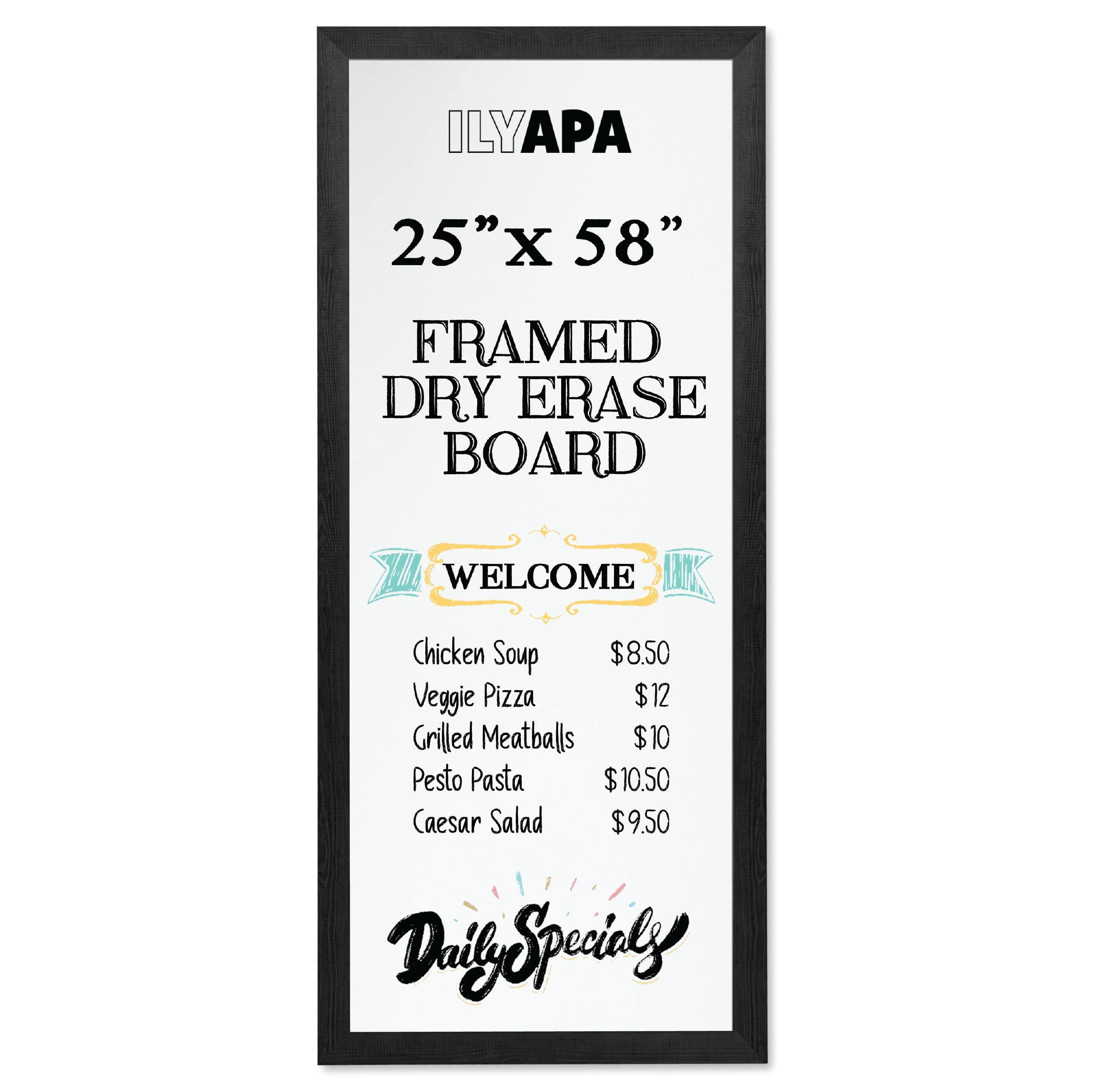 Ilyapa Extra Large Dry Erase Board for Wall - Wood Framed Magnetic ...
