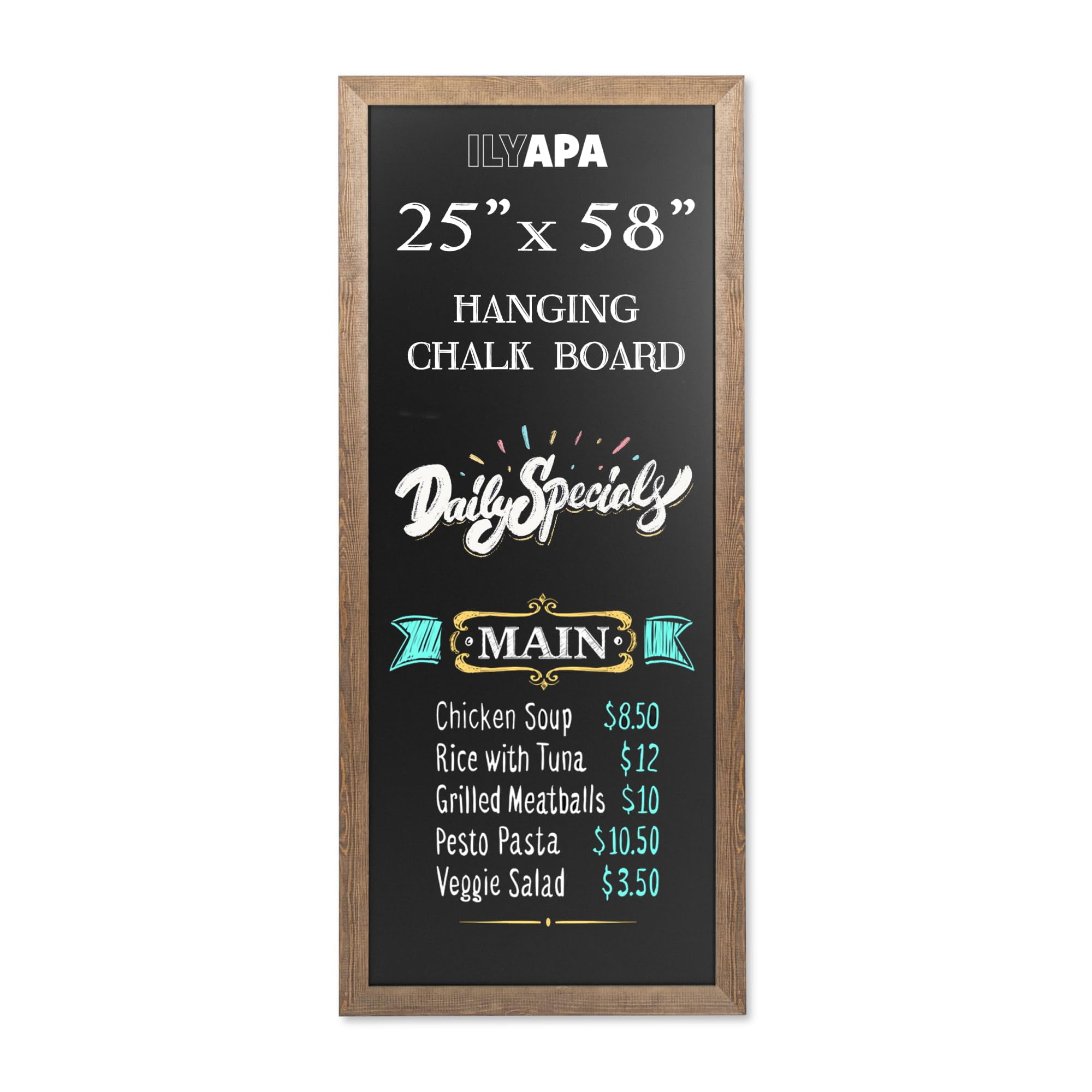 Ilyapa Extra Large Magnet Board for Wall - 58 x 25 Inches Wood Wall ...