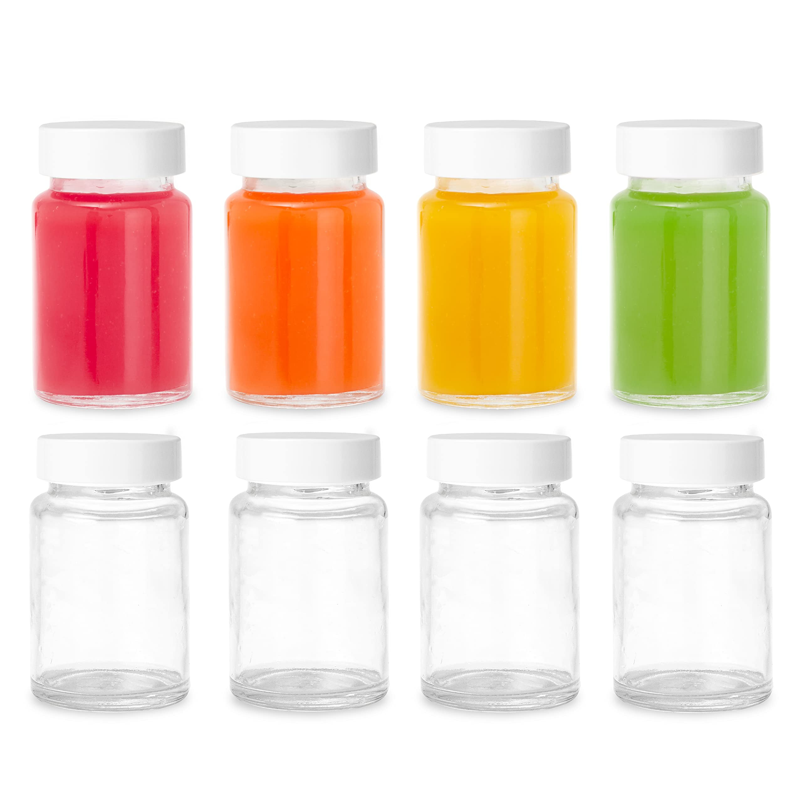 Ilyapa Glass Juice Shot Bottles - 8 pack 2oz On The Go Ginger Shot ...