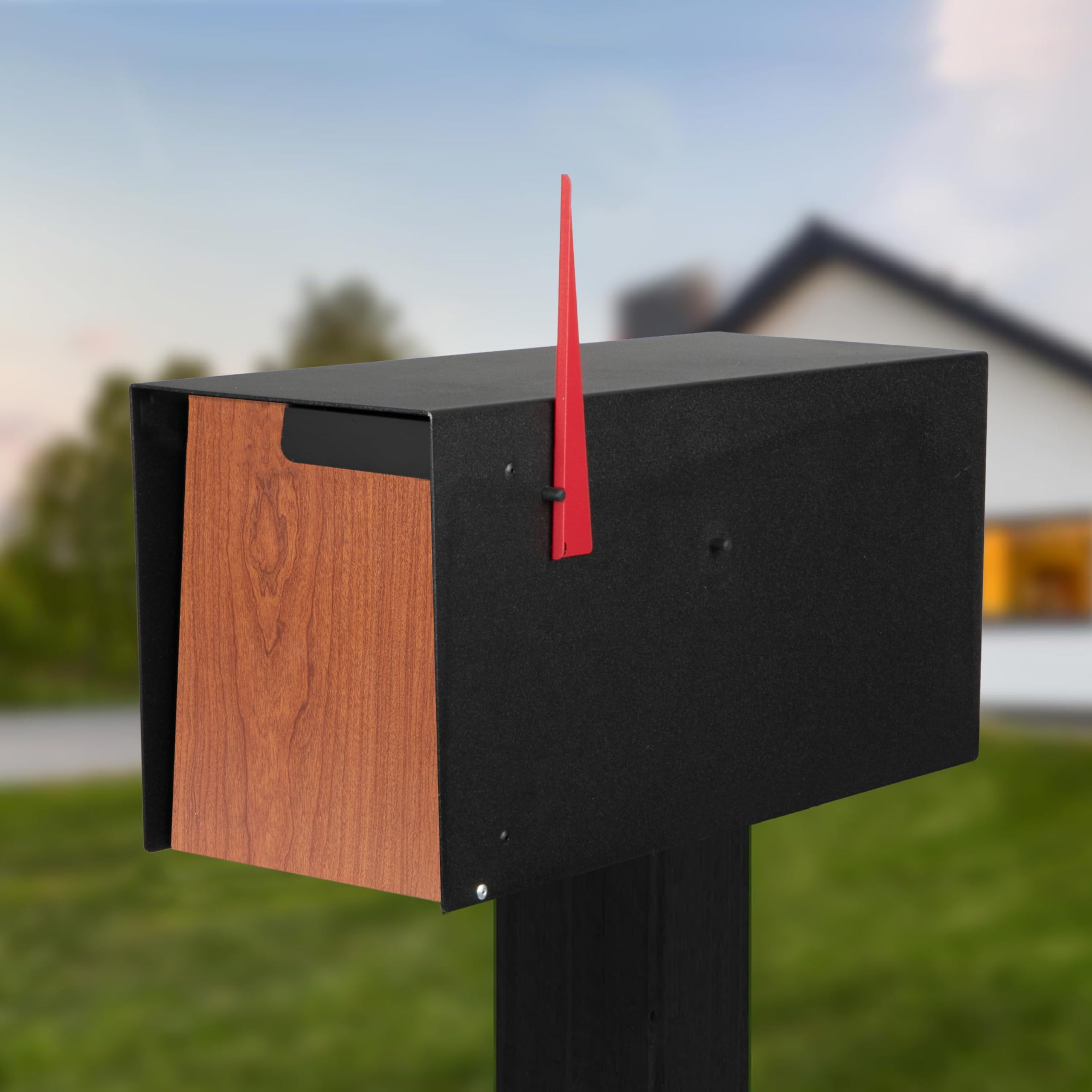 Ilyapa Modern Mailbox Post Mount - 21x8x10 Inch Black Modern Mailboxes ...