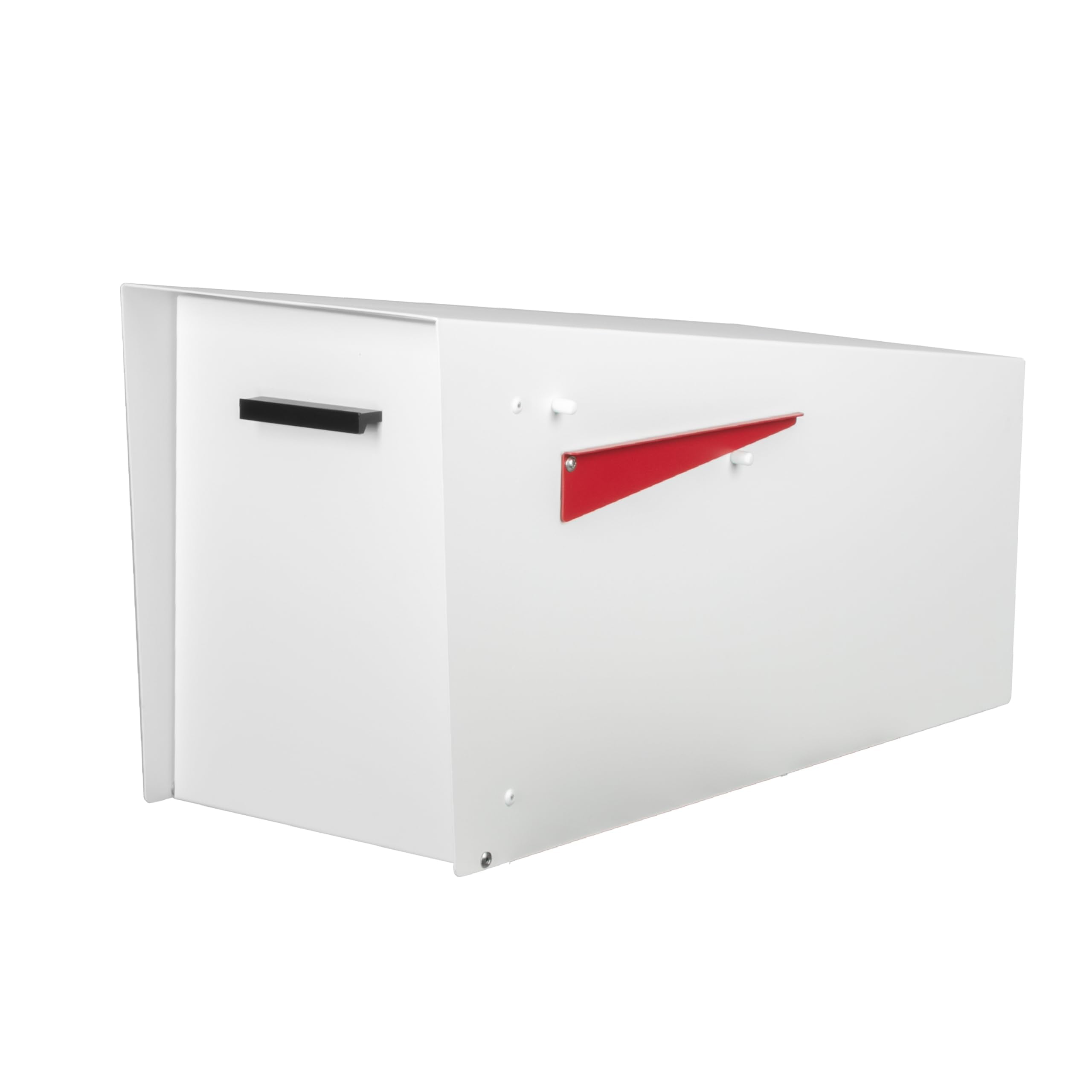 Ilyapa Modern Mailbox with Angle Design Post Mount - White Powder ...