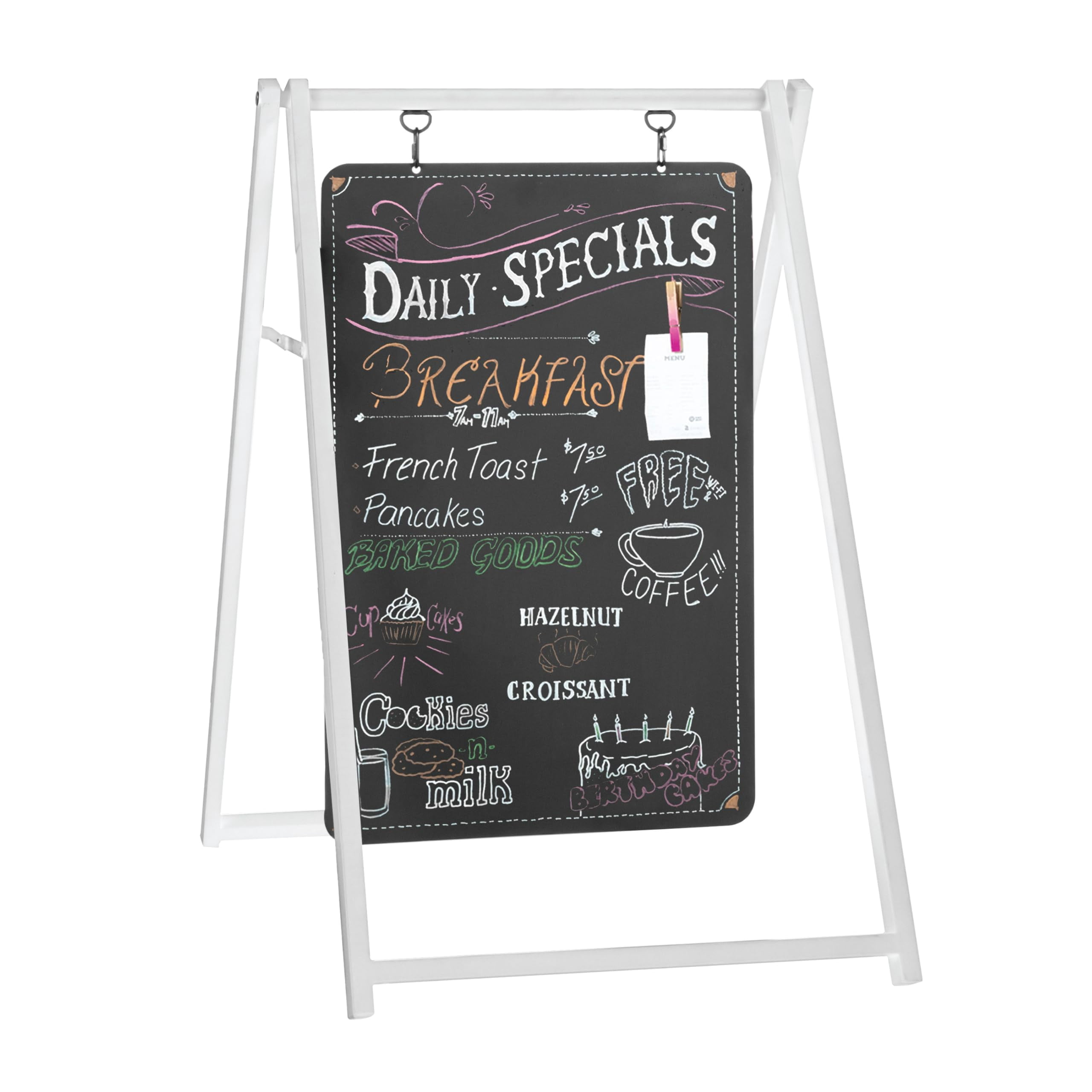 Ilyapa Modern Metal Double Sided Swinging Chalkboard Sidewalk Sign - 24 ...