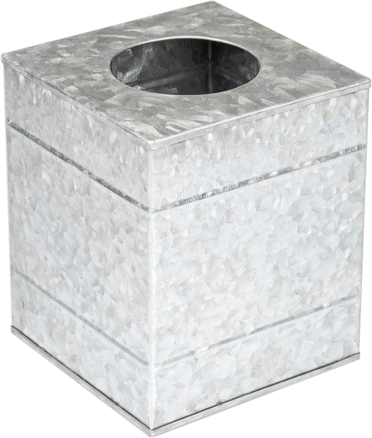 Ilyapa Tissue Box Cover Square - Rustic Galvanized Metal Tissue Box ...