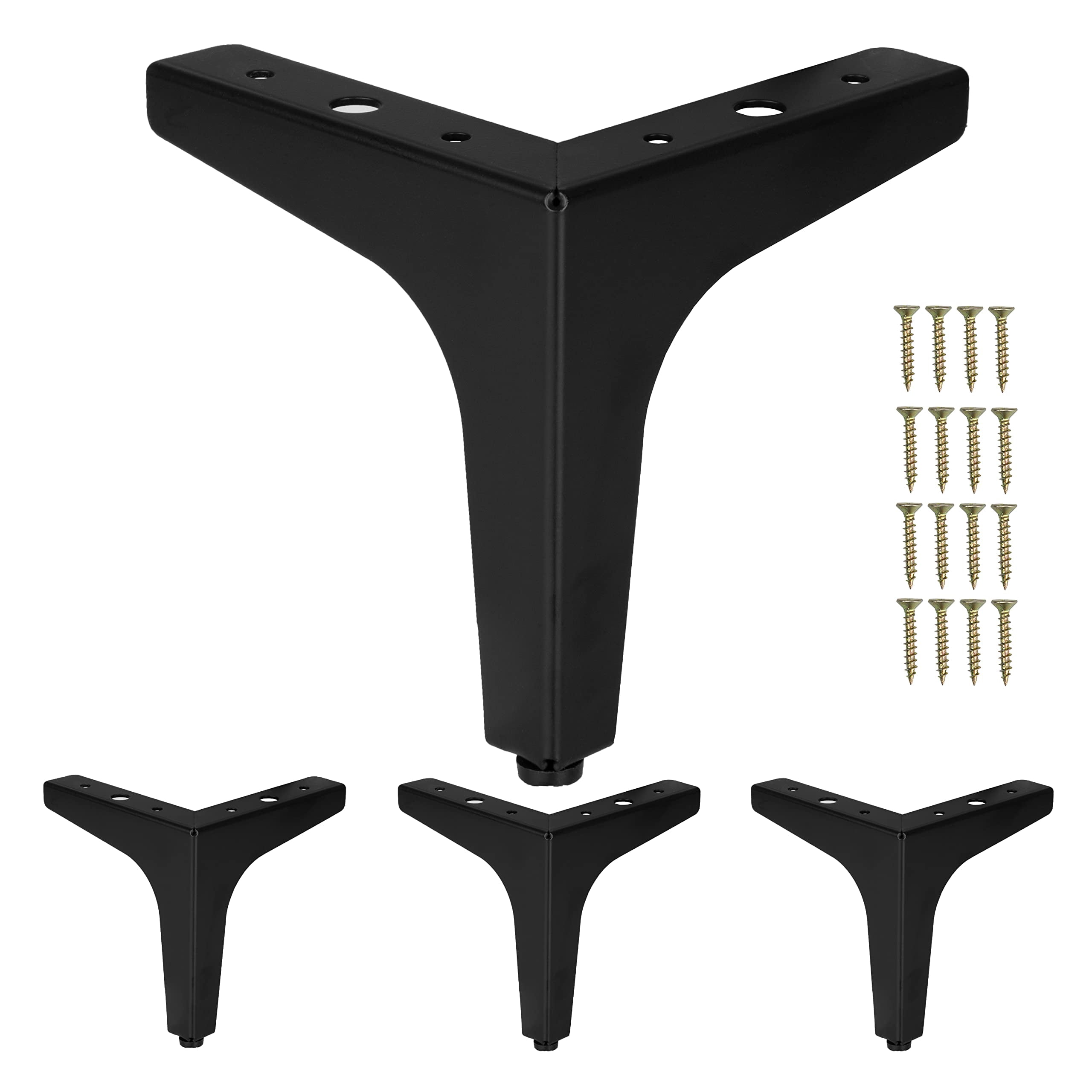 Ilyapa Triangular Metal Furniture Feet - Set of 4 Black Mid Century ...