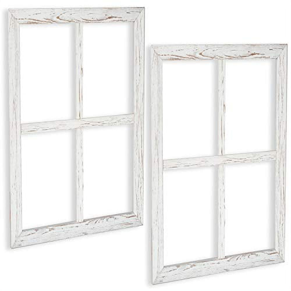 Ilyapa Window Frame Wall Decor 2 Pack - Large 18x22 Inch Rustic White ...