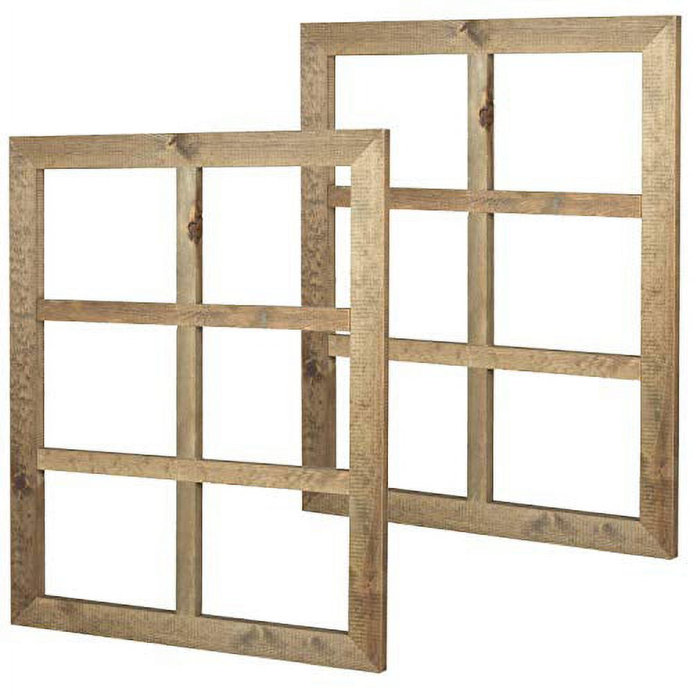 Ilyapa Window Frame Wall Decor 2 Pack - Large 18x22 Inch Rustic Wood ...