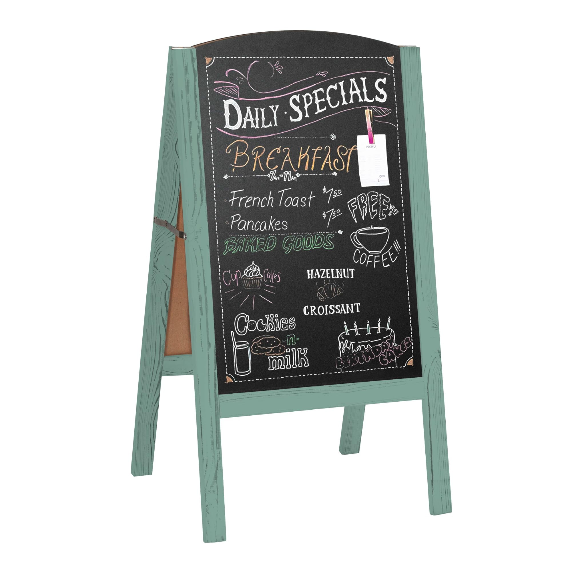 Ilyapa Wooden A-Frame Chalkboard Sidewalk Signs with Rounded Top - 20 x ...