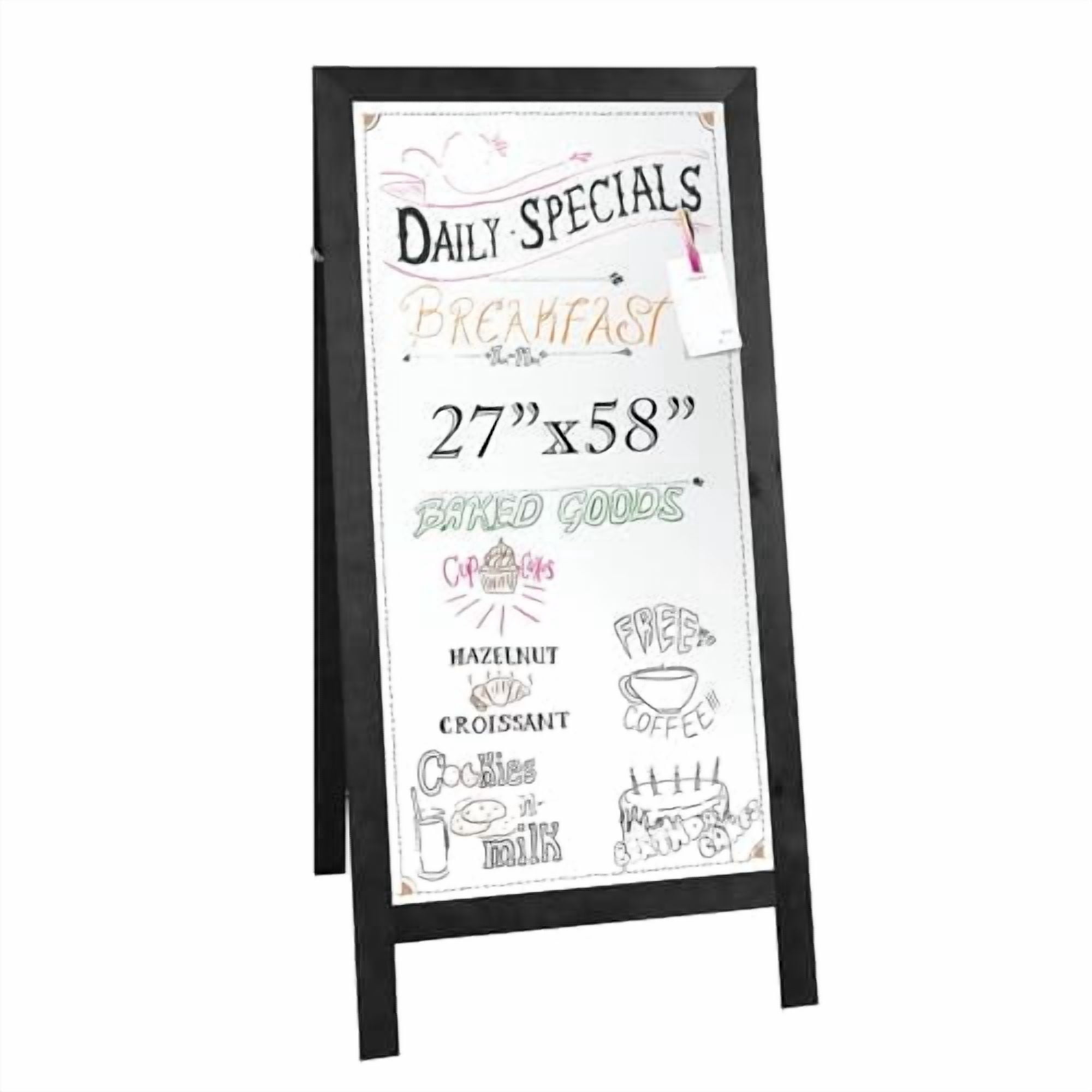 Ilyapa Wooden Dry Erase A Frame Sign - Magnetic Whiteboard Sidewalk ...