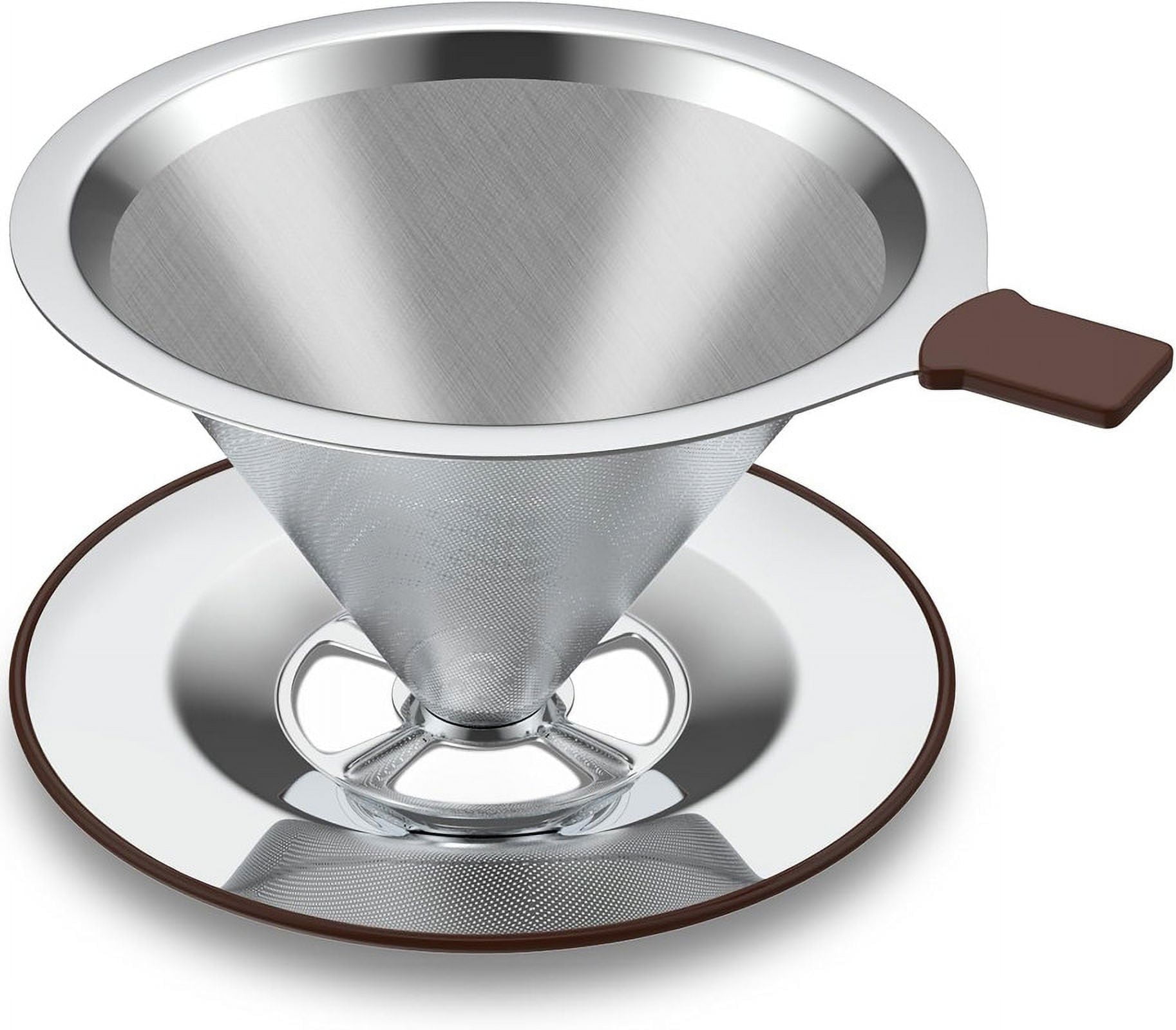 Ilymtics Reusable Coffee Filter, Stainless Steel Pour Over Dripper ...