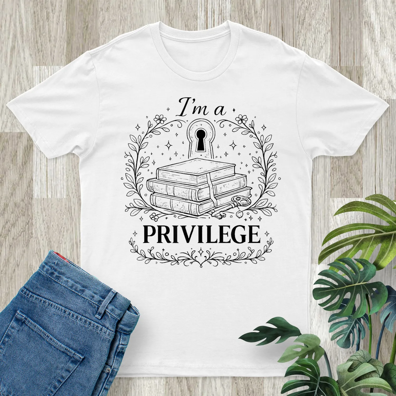 Im A Privilege Vintage Book Illustration Shirt - Walmart.com
